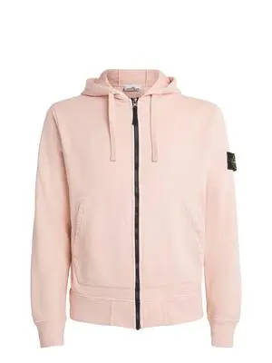 Stone Island Organic Cotton Zip-up Hoodie - Pink