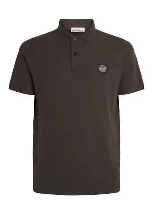 Stone Island Cotton Compass Polo Shirt - Black
