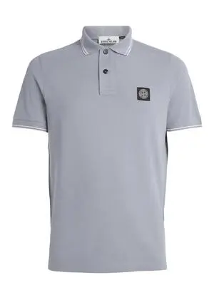 Stone Island Cotton Compass Polo Shirt - Grey