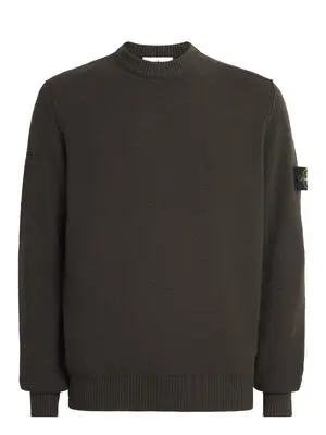 Stone Island Virgin Wool Compass Sweater - Black