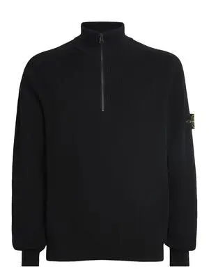 Stone Island Cotton Half-zip Sweater - Black