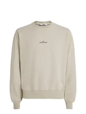 Stone Island Cotton Blurred-compass Sweatshirt - Beige
