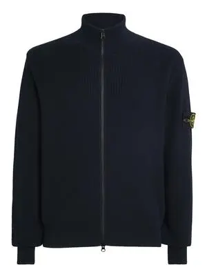 Stone Island Cotton Zip-up Cardigan - Navy