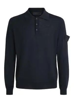Stone Island Stone Island Virgin Wool Polo Sweater Navy