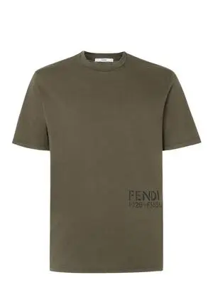 Fendi Fendi Men's 100% Cotton Short-Sleeve T-Shirt Green