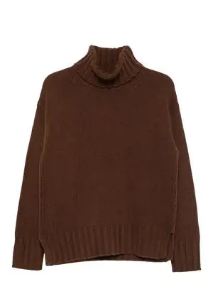 JUCCA Knit Turtleneck Sweater - Brown