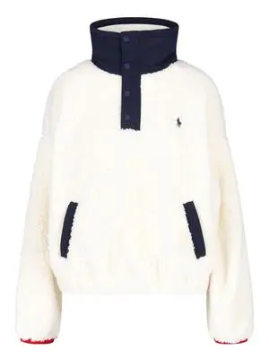 POLO RALPH LAUREN POLO RALPH LAUREN Sherpa Fleece Button-Up High Neck Pullover