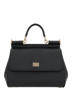 Dolce & Gabbana Calfskin Crossbody Bag With Flap And Logo Tag - Nero