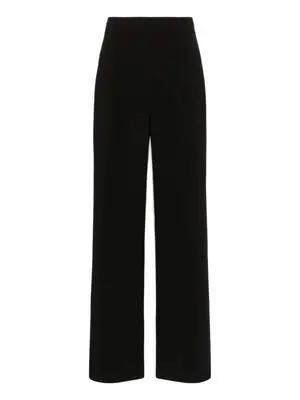 Max Mara Compact Cady Trousers With Invisible Side Zip - Nero
