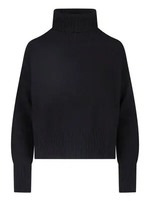 MA'RY'YA Virgin Wool & Cashmere High Neck Sweater - Black