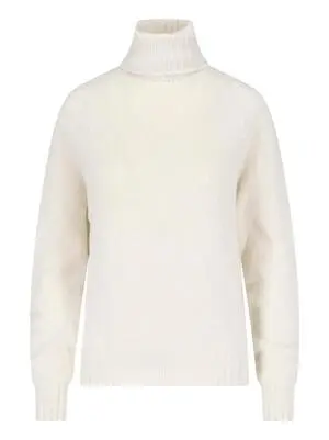 MA'RY'YA Ribbed Turtleneck Sweater - White
