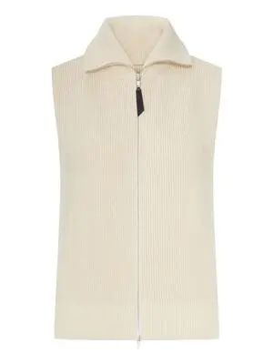 MAISON MARGIELA Wool Zipped Vest - Beige