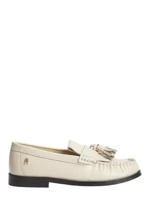Tommy Hilfiger Shiny Leather Tassel Loafers - Classic Beige