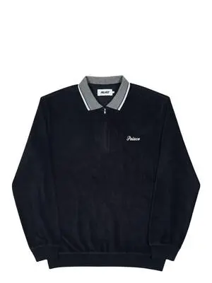 PALACE Polo Crew With Quarter Zip - Black