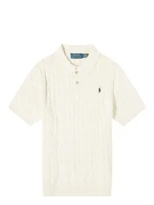 Polo Ralph Lauren Short Sleeve Cable Knit Polo - Cream