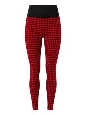HEART AND SOUL Red / Black Bright Red & Black Check High-waisted Activewear Leggings - Red/black