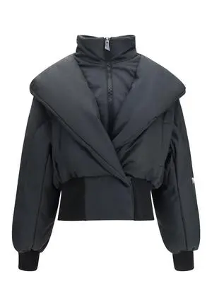 Attico Padded Jacket With Shawl Collar - Black