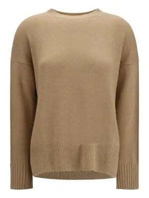 ALLUDE Cashmere Crewneck Sweater - Beige