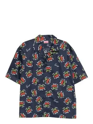 Kenzo Short-sleeved Shirt With Cherry Print - Blue