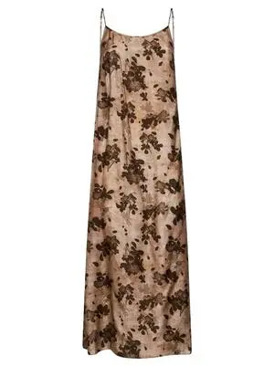 UMA WANG UMA WANG Anaya Printed Midi Dress Brown