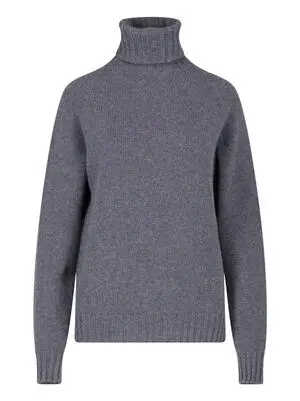 MA'RY'YA Cashmere And Virgin Wool High Neck Sweater - Gray