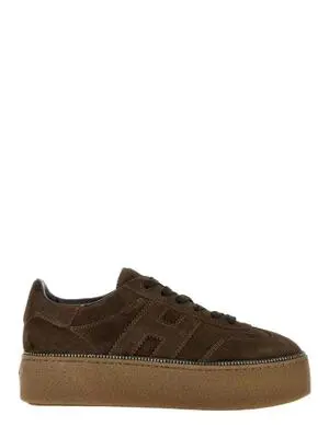 Hogan Suede Sneakers With Crystal Embellishment - Brown