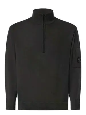 C.P. COMPANY Lens Detail Quarter-zip Sweater - Black