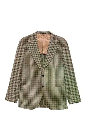 GABRIELE PASINI Check-pattern Peak-lapels Blazer - Neutrals