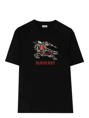 Burberry Heart Knight Cotton T-shirt - Black