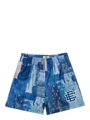 ERIC EMANUEL Boro Patchwork Mesh Shorts - Blue