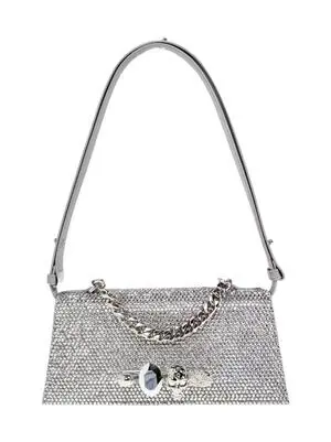 Alexander McQueen Alexander McQueen Jewelled Crystal-Embellished Shoulder Bag Silver