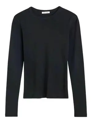 BY MALENE BIRGER Long Sleeve Cotton T-shirt - Black