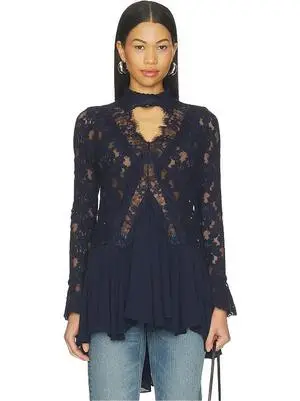 Free People First Crush Lace Tunic - Deeper Iris