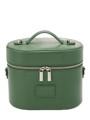 ETOILE COLLECTIVE Oval Toiletry Case - Moss Lizard Print
