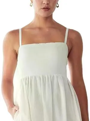 ST MRLO Lanah Square-neck Midi Dress - White