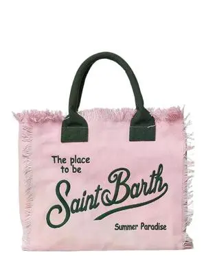 MC2 SAINT BARTH Frayed Logo Tote Bag - Pink