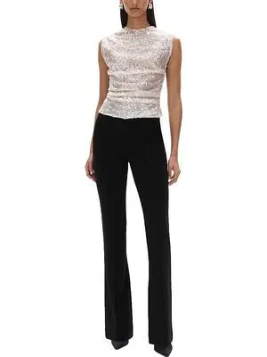 Rachel Gilbert Embellished Sleeveless Top - Creme