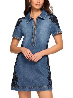 RAMY BROOK Ramy Brook Parker Embroidered Trim Denim Dress