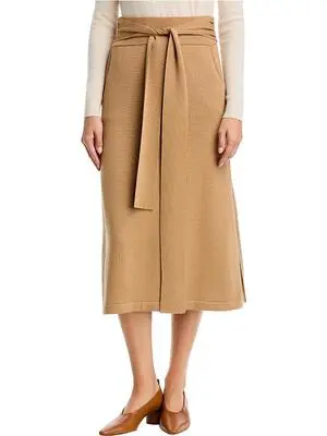 Ramy Brook Wool Midi Skirt - Camel