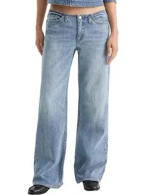 Good American Ghost Waist Low Rise Loose Jeans - Indigo