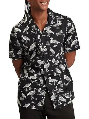 Ted Baker London Yamal Regular Fit Duck Pattern Shirt - Black