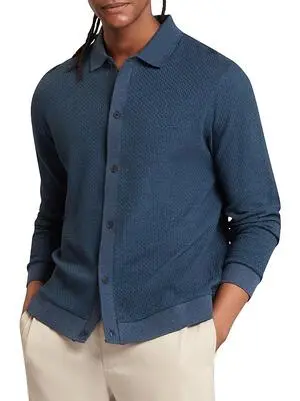 Ted Baker London Wilkes Regular Fit Long Sleeve Polo Shirt - Mid Navy