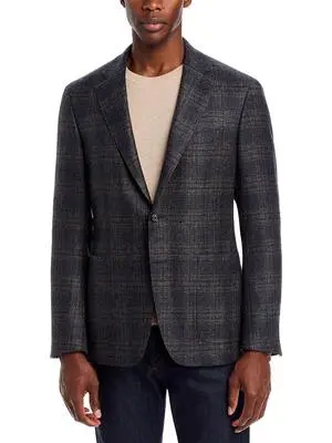 Canali Kei Tonal Plaid Trim Fit Sport Coat - Charcoal
