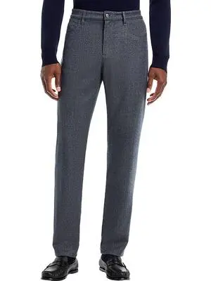 Canali Regular Fit Flannel Five Pocket Trousers - Grey
