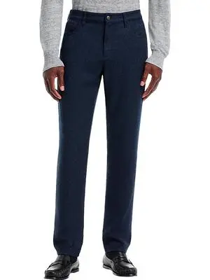 Canali Regular Fit Flannel Five Pocket Trousers - Navy