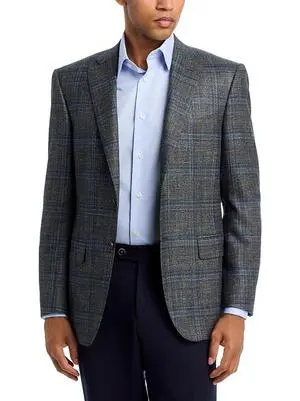 Canali Regular Fit Check Sport Coat - Charcoal