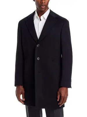 Canali Kei Wool And Cashmere Topcoat - Black