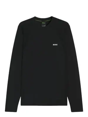 Hugo Boss Long-sleeved Knitwear With Ribbed Cuffs - Black
