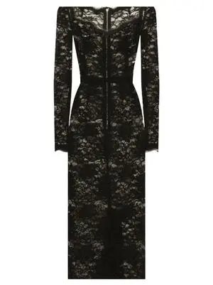Dolce & Gabbana Dolce & Gabbana Floral Lace Midi Dress Black
