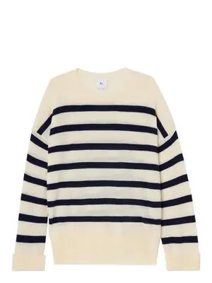 GWYN Jules Cashmere Sweater - Ivory,navy